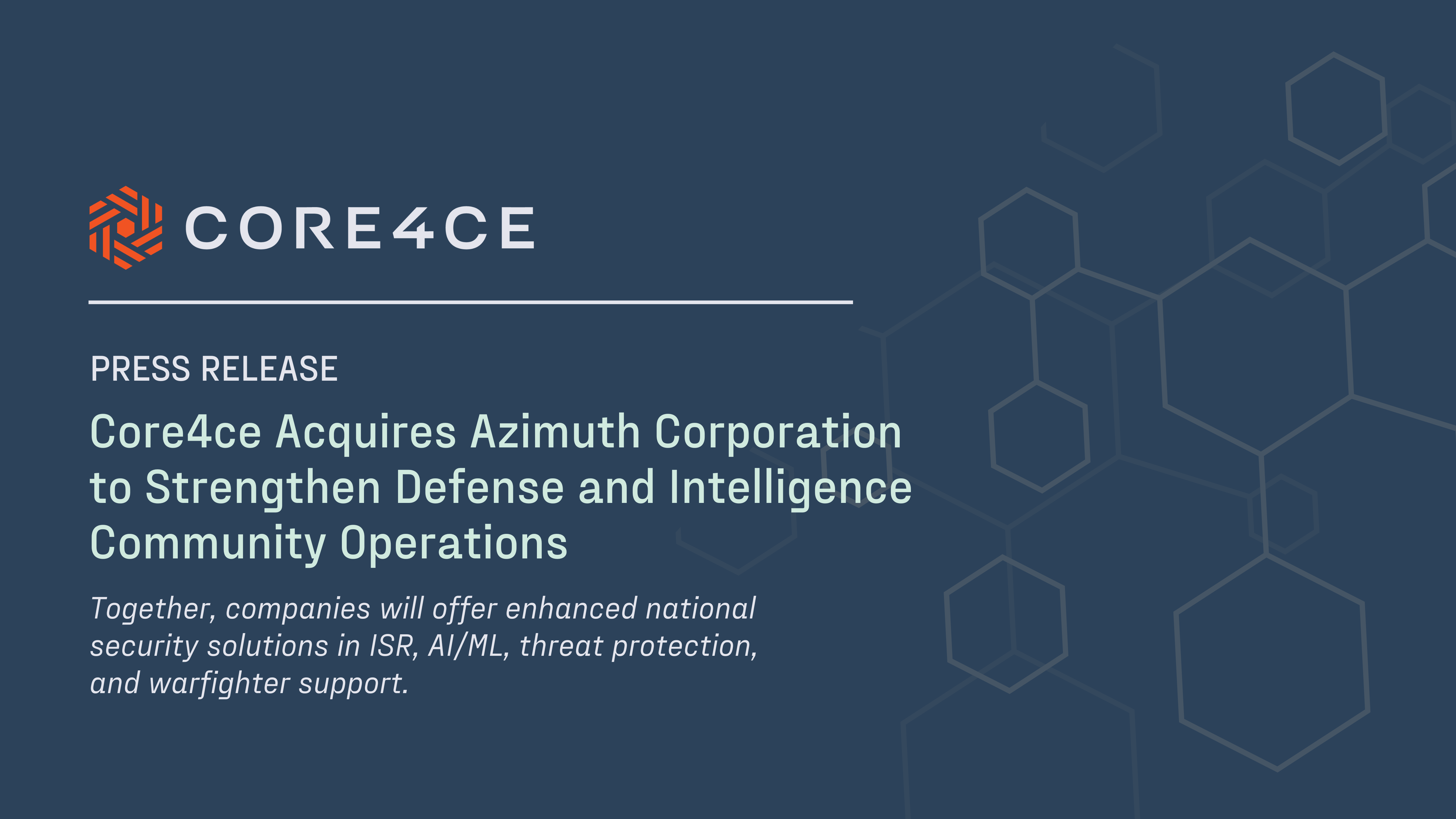 Core4ce Acquires Azimuth Corporation to Strengthen Defense and ...